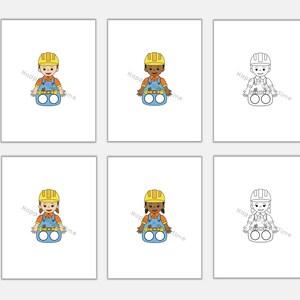 Construction Worker Paper Craft Printable Community Helper Finger ...
