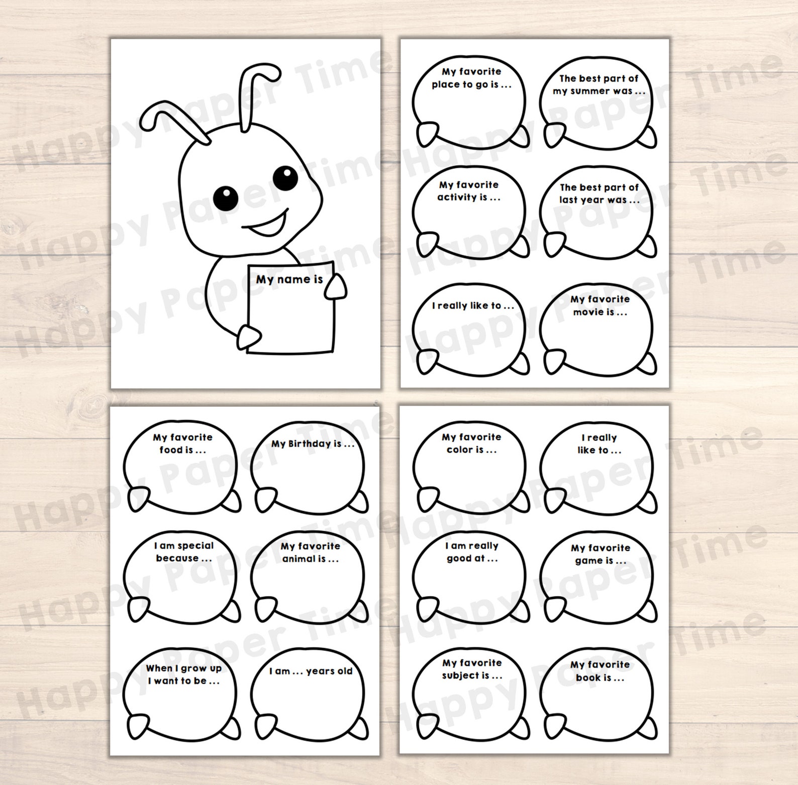 All About Me Caterpillar Back to School Craft Activity for - Etsy UK