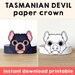 Tasmanian Devil Paper Crown Party Coloring Printable Kids Craft ...