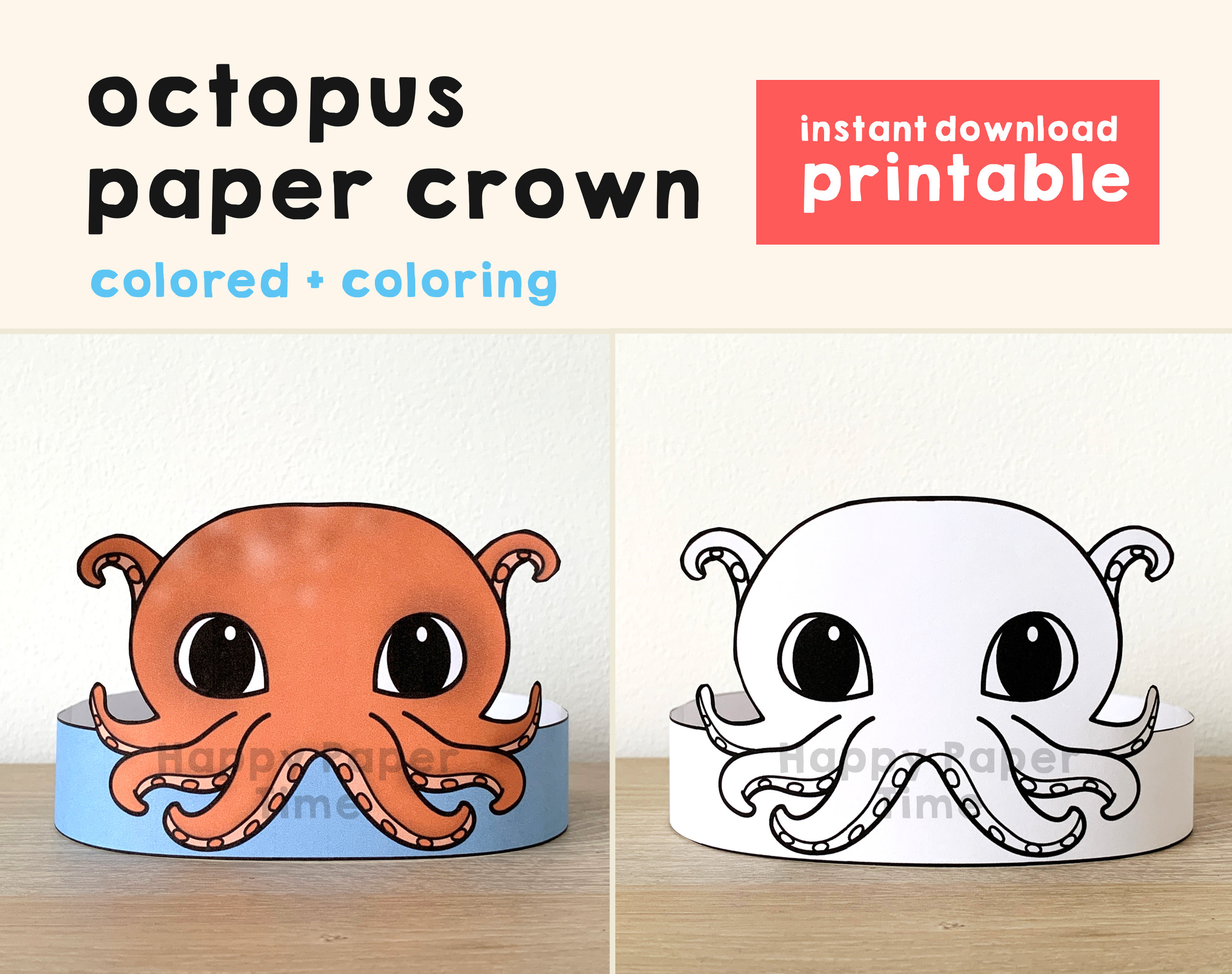 Octopus Template For Kids