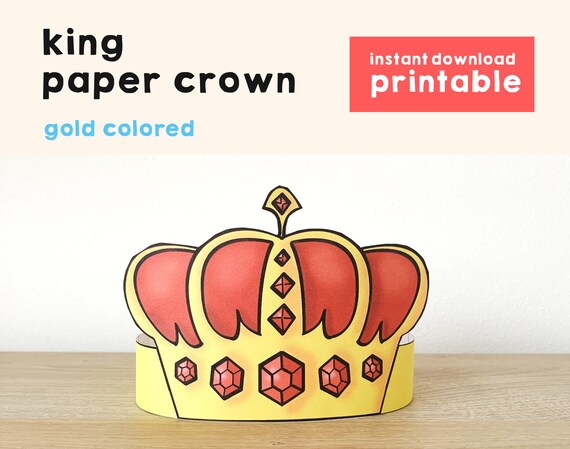 King Paper Crown Prince Gold Royal Printable Kids Craft Prince - Etsy
