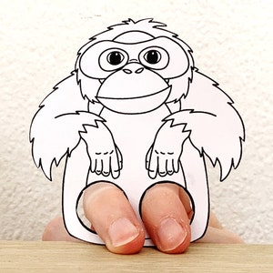 Orangutan Paper Craft Printable Asian Animal Finger Puppet Kids Craft ...