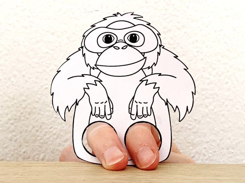 Orangutan Paper Craft Printable Asian Animal Finger Puppet - Etsy