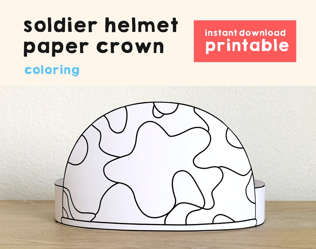 Soldier Helmet Paper Crown Headband Military Army Veteran Day - Etsy