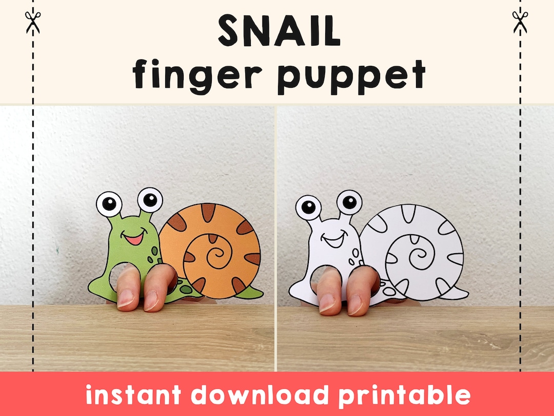 Snail Paper Craft Printable Finger Puppet Bug Template Kids Craft ...