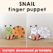 Snail Paper Craft Printable Finger Puppet Bug Template Kids Craft ...
