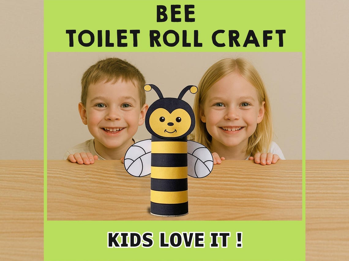 Bee Toilet Paper Roll Craft Bugs Insects Party Coloring Printable ...