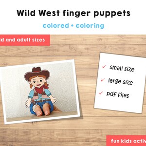 Wild West Paper Craft Printable Finger Puppet Template Kids Craft ...