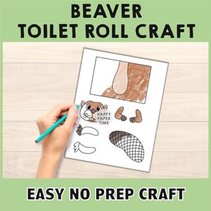 Beaver Toilet Paper Roll Craft Forest Woodland Party Coloring Printable ...