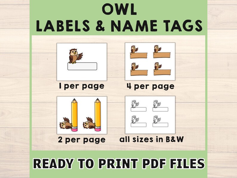 Owl Name Tags Classroom Labels Forest Animal Woodland Editable Files ...