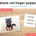 Black Cat Paper Craft Printable Halloween Spooky Day Finger - Etsy