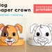 Dog Paper Crown Headband Pet Animal Coloring Printable Kids - Etsy