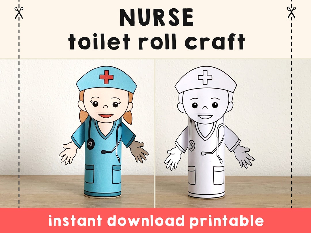 Nurse Toilet Paper Roll Craft Doctor Party Coloring Printable ...