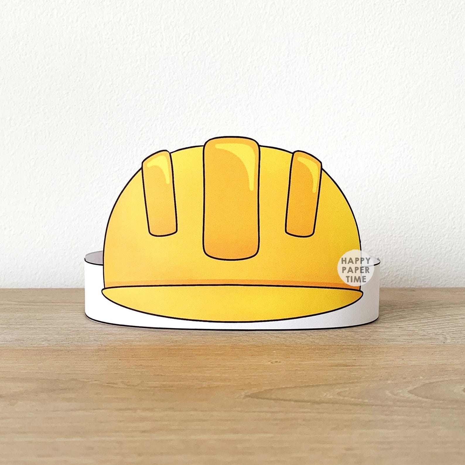 Construction Worker Builder Helmet Paper Crown Party Printable Kids ...