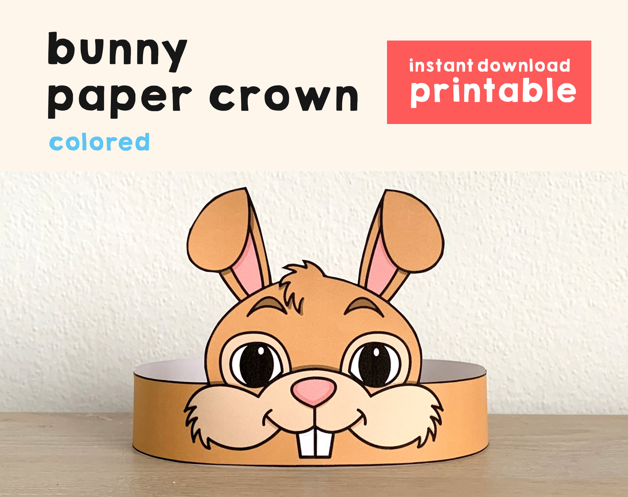 Bunny Paper Crown Headband Pet Animal Printable Kids Craft - Etsy