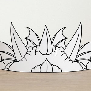 Dragon Paper Crown Template Fantasy Party Headband Coloring Printable ...