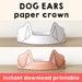 Dog Ears Paper Crown Party Coloring Printable Kids Craft Puppy Costume ...