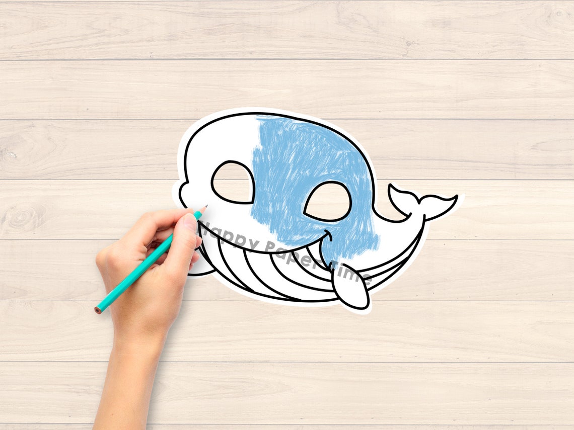 Whale Mask Template Costume Kids Diy Ocean Sea Animal Party - Etsy
