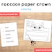 Raccoon Paper Crown Coloring Printable Kids Craft Woodland Forest ...