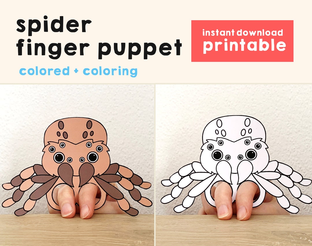 Spider Paper Craft Printable Finger Puppet Bug Template Kids Craft ...