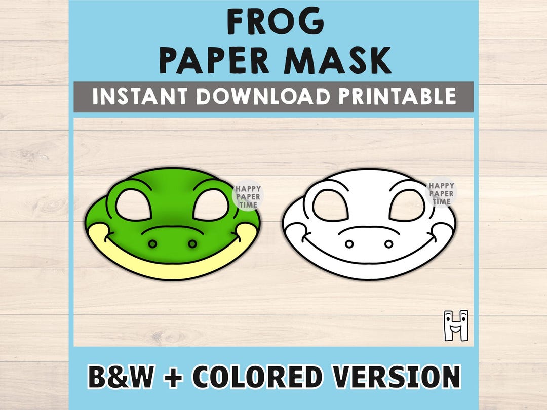 Frog Mask Template Costume Kids Diy Pond Animal Party Fun Favor ...