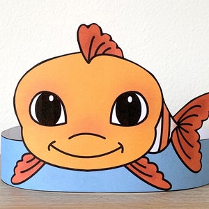 Fish Paper Crown Party Printable Party Hat Kids Craft Ocean Animal ...