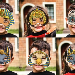 Ancient Egypt Masks Template Pharaoh Cleopatra Mummy Horus Anubis Bast Crafting Kid Party Favor ...