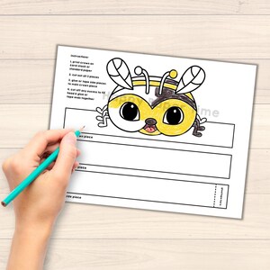 Bee Paper Crown Party Coloring Printable Kids Craft Insect Birthday ...