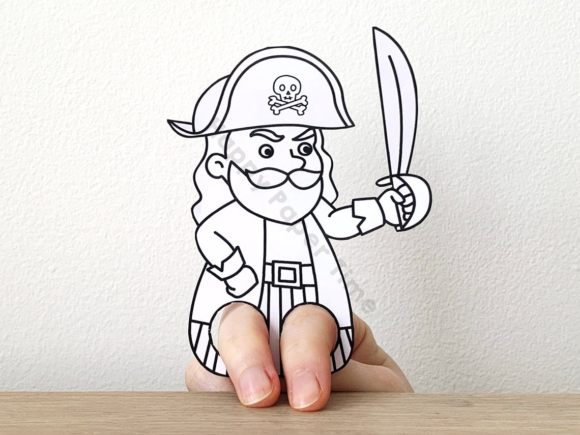Pirate Paper Craft Printable Finger Puppet Template Kids Craft | Etsy