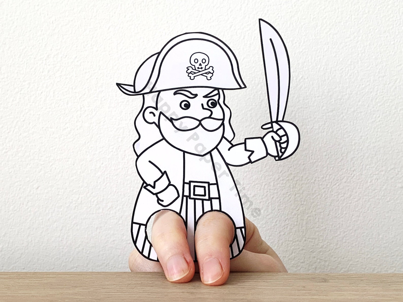 Pirate Paper Craft Printable Finger Puppet Template Kids Craft Activity ...