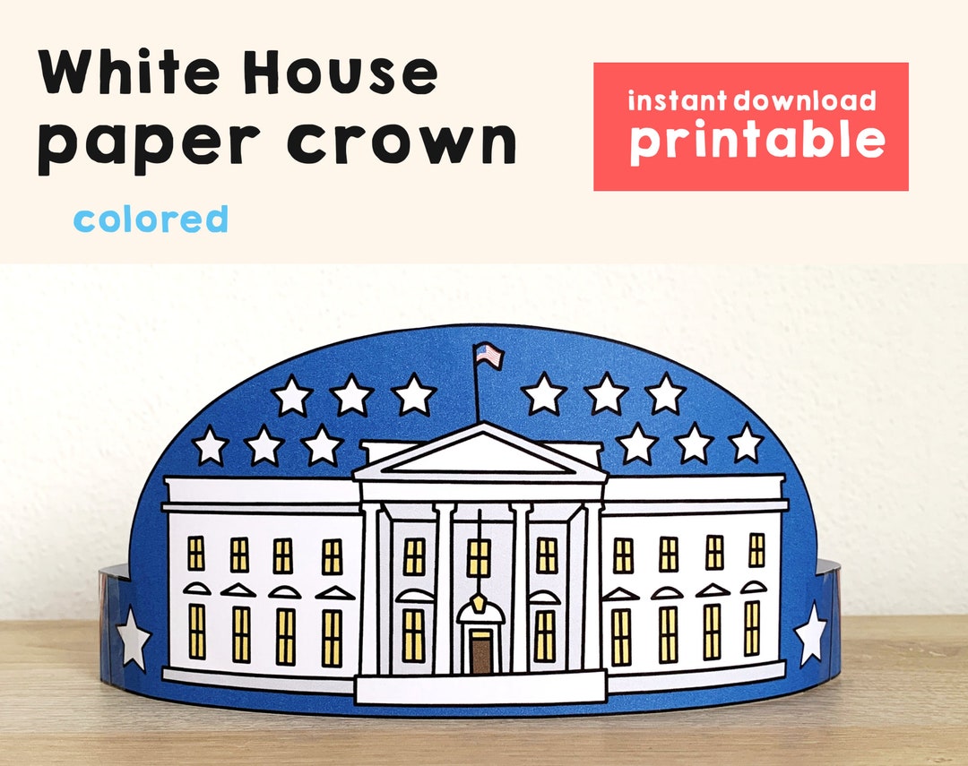 White House Paper Crown 4th of July America Patriotic Headband Activity ...