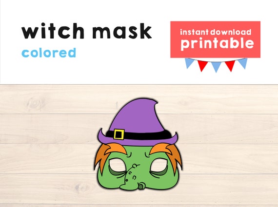 Witch Mask Kids Costume Halloween Witch Mask Diy Witch Mask | Etsy