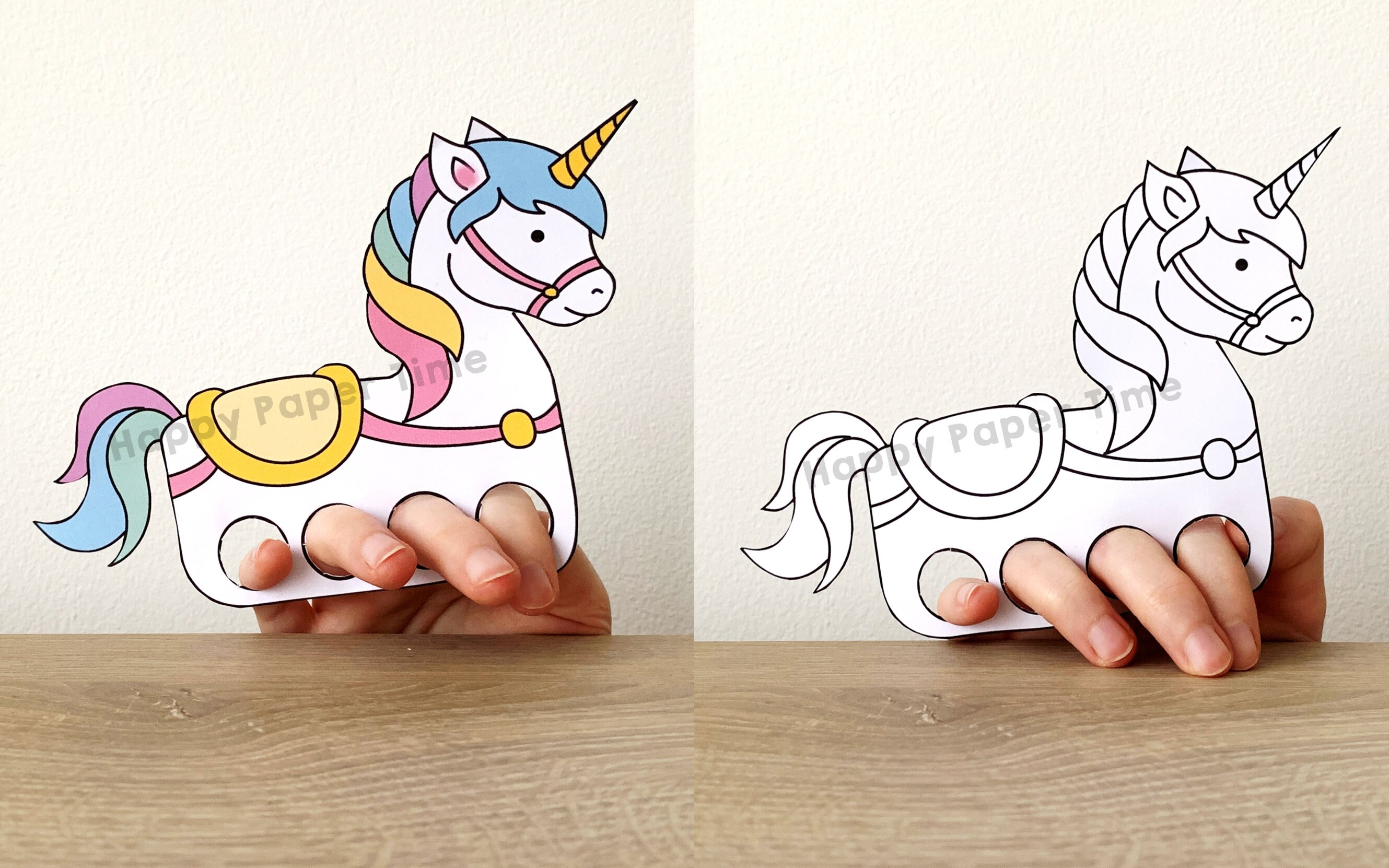 Unicorn Paper Craft Printable Finger Puppet Kids Craft Unicorn - Etsy