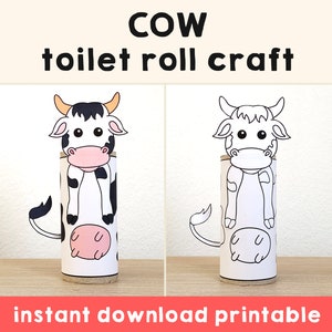 Cow Toilet Paper Roll Craft Farm Animal Party Coloring Printable ...