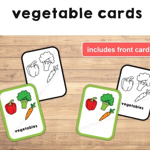 Vegetables Flash Cards Printable Montessori Materials Preschool ...