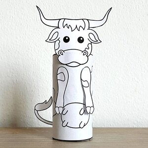 Longhorn Cow Toilet Paper Roll Craft Wild West Party Coloring Printable ...