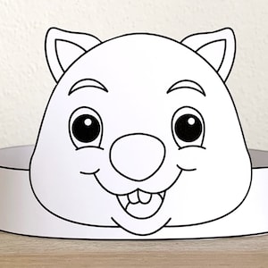 Wombat Paper Crown Australian Animal Template Coloring Activity ...