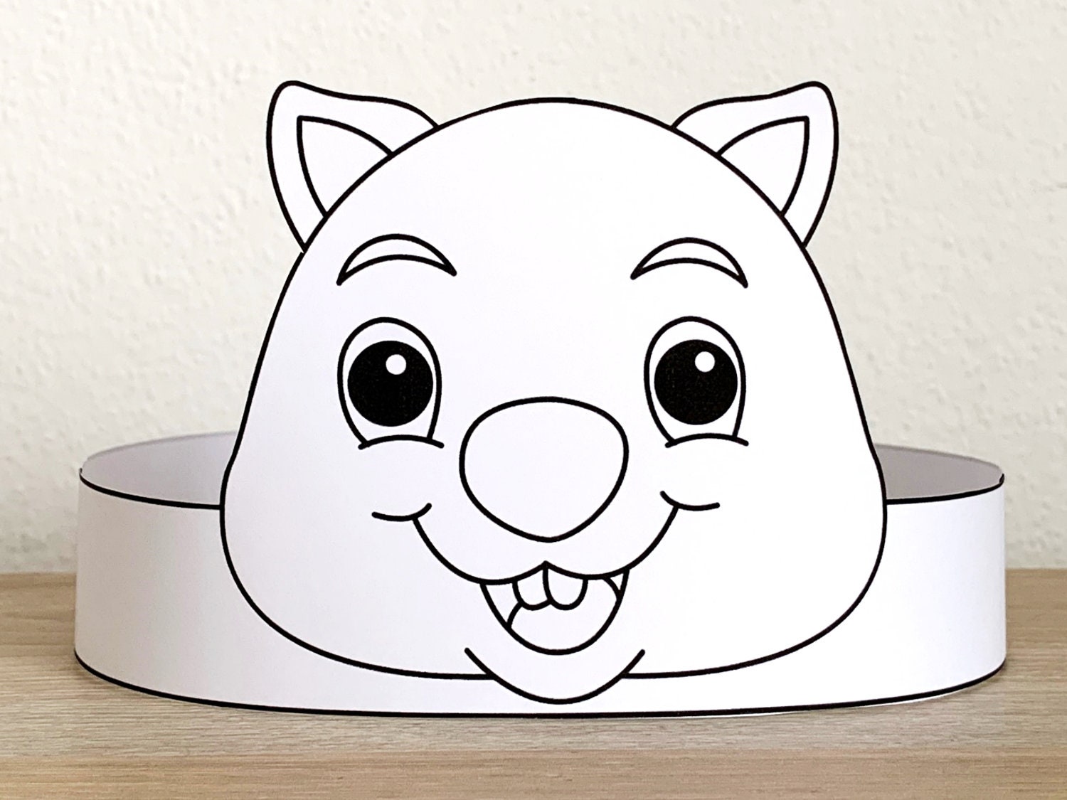 Wombat Paper Crown Australian Animal Template Coloring - Etsy Australia