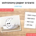 Astronomy Paper Crowns Coloring Sun Rainbow Moon Cloud Shooting Stars ...