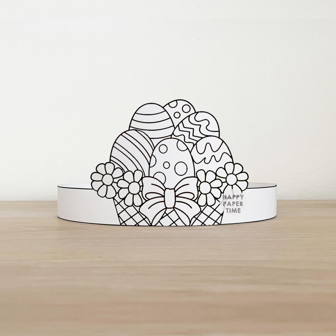 Easter Eggs Basket Paper Crown Coloring Headband Easter Cut Out Party ...