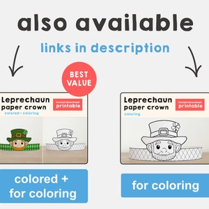 Leprechaun Paper Crown Headband St Patrick's Day Party Activity ...