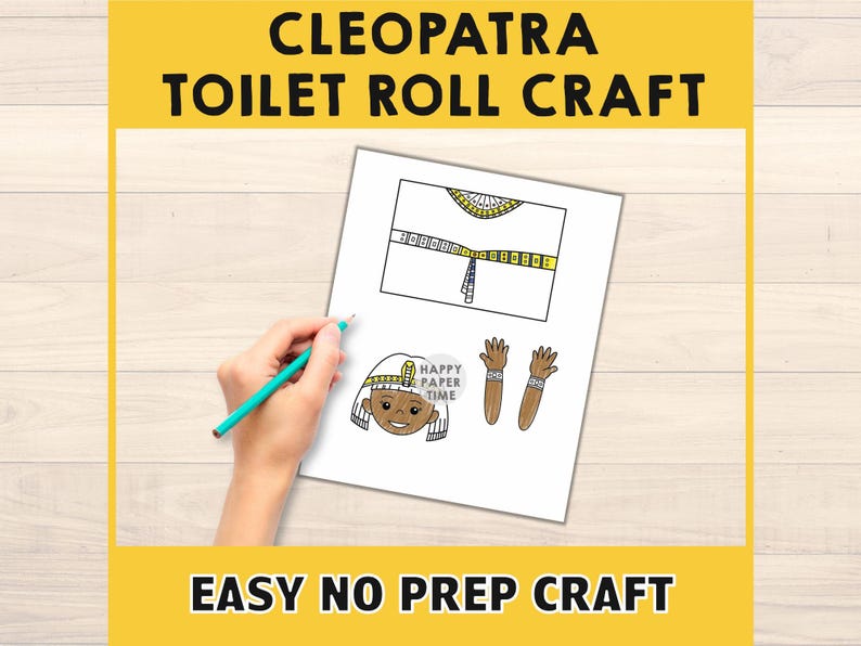 Cleopatra Toilet Paper Roll Craft Ancient Egypt Party Coloring ...