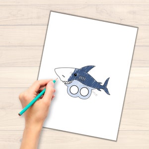Shark Paper Craft Printable Ocean Animal Finger Puppet Kids Craft ...