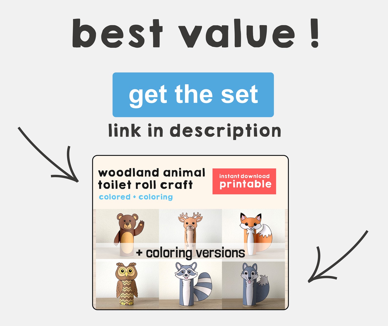 Raccoon Toilet Paper Roll Craft Forest Woodland Party Coloring | Etsy