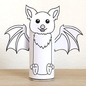 Bat Toilet Paper Roll Craft Halloween Spooky Party Coloring Printable ...