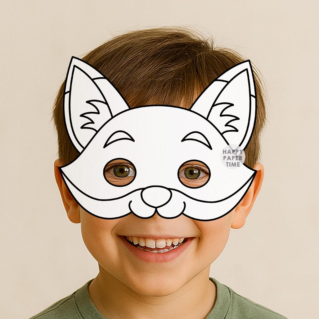 Fox Mask Paper Printable Forest Woodland Animal Craft Activity ...