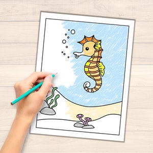 Ocean Animals Coloring Pages - Sea Theme Printable Art Activity for ...