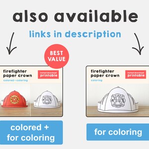 Firefighter Helmet Paper Crown Party Template Printable Kids Craft ...