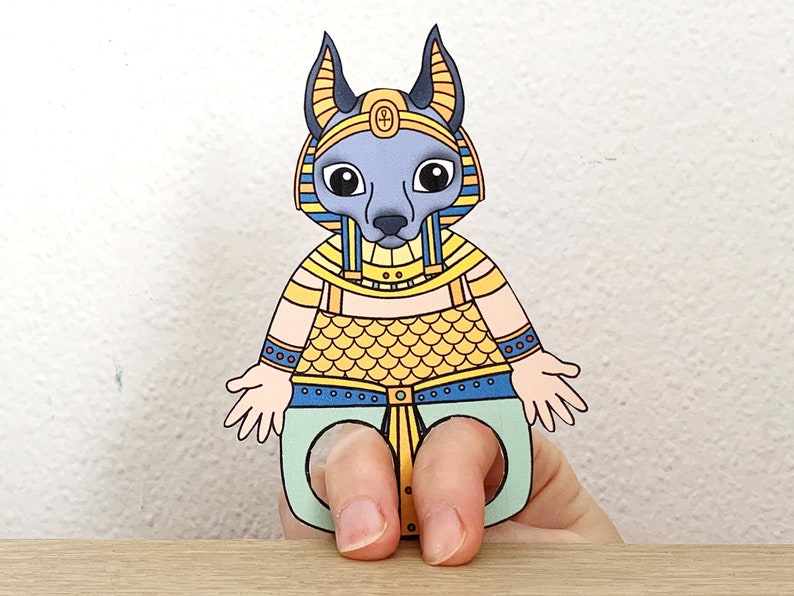 Anubis Paper Craft Printable Ancient Egypt Finger God Puppet Kids Craft ...