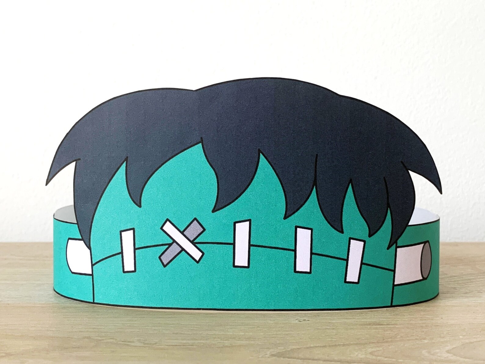 Frankenstein Monster Paper Crown template Halloween Party | Etsy